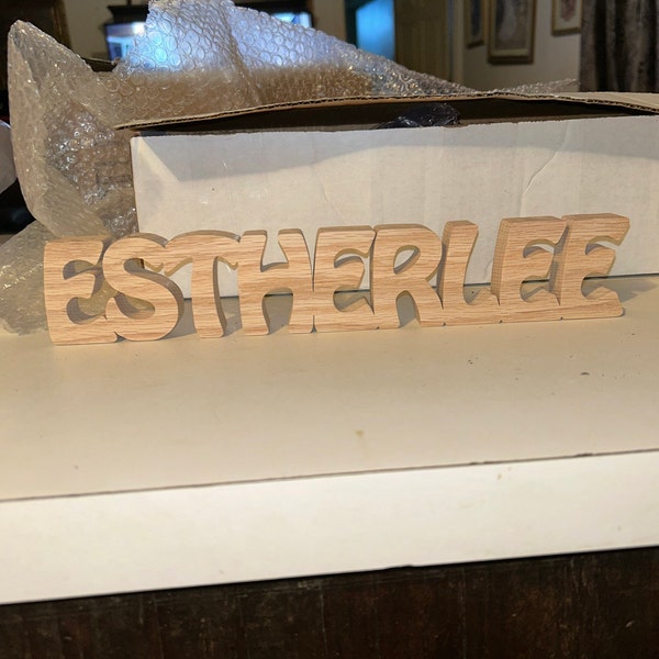 Wooden Name, Custom Desk Name, Wooden Scroll Saw Name, Wood Name ...