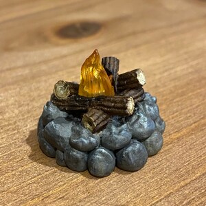Miniature 1 Campfire With Flickering LED Light Flame for - Etsy