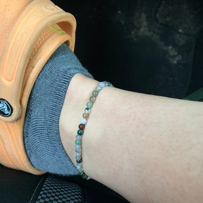Surf Anklet or Bracelet White or Blue Turquoise Anklet, White Anklet ...