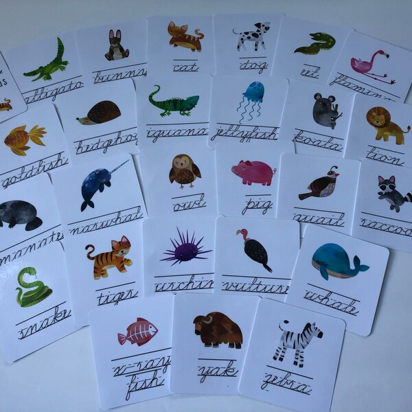 Watercolor Animals A-Z Clipart - Animal Alphabet Clipart - Instant ...