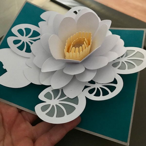 Template__pop-up Card__water Lily (pdf_digital Download File) - Etsy