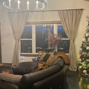 Herringbone Wool Curtains With Brass Snap Buttons, Custom Made Curtains ...