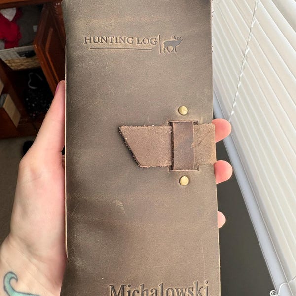 Leather Hunting Log Book With Buckle Closure | Custom Hunting Journal ...
