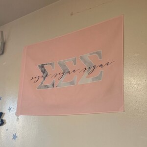 Zeta Tau Alpha Horizontal Greek Letter Flag / Blush & Marble ...