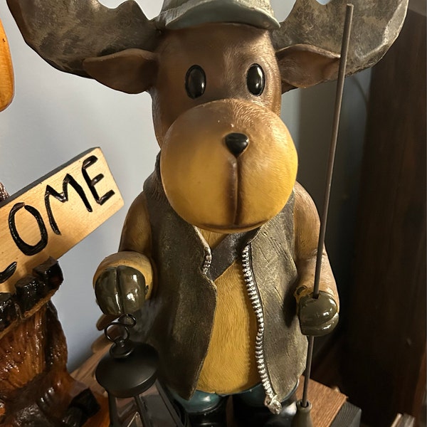 Solar Moose Garden Statue Moose Solar Lantern Figurine Moose - Etsy