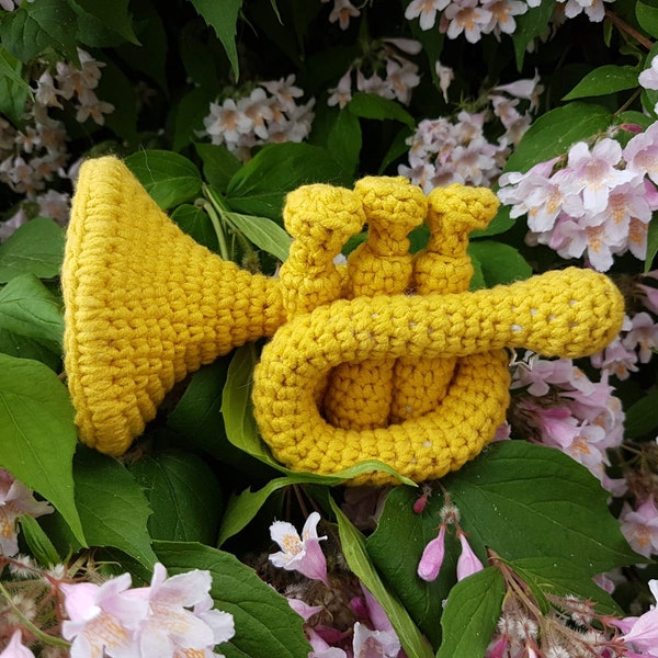 Trumpet Crochet Pattern, Amigurumi Trumpet Crochet Pattern, Trumpet ...