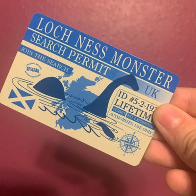 Personalized Loch Ness Monster Search Permit 2x3.5 Wallet-sized Metal ...