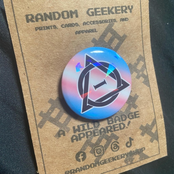 Therian Sparkly Pin Badge, Holographic Badge, Furry Accessory ...