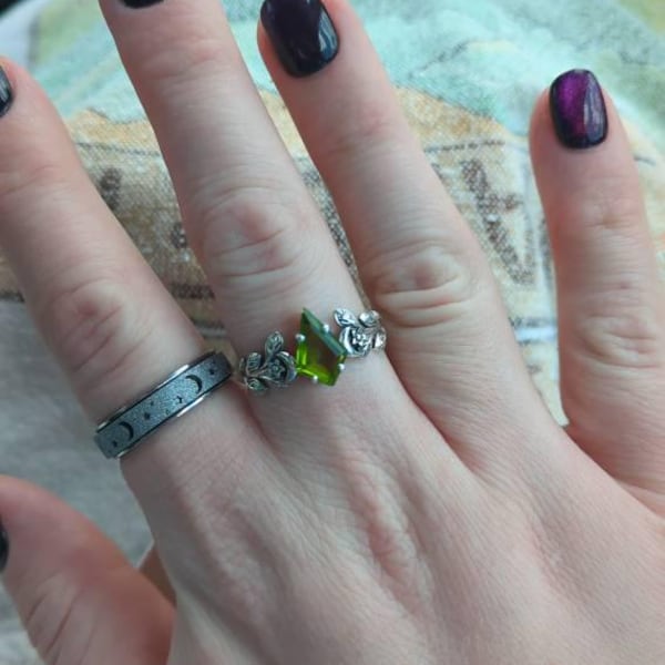 Marquise Green Jade 925 Solid Sterling Silver Ring for Women's Gift ...