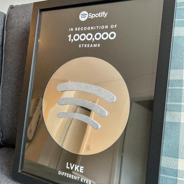 Spotify Plaque Streaming Award Custom Gold Record for Artists Trophy ...