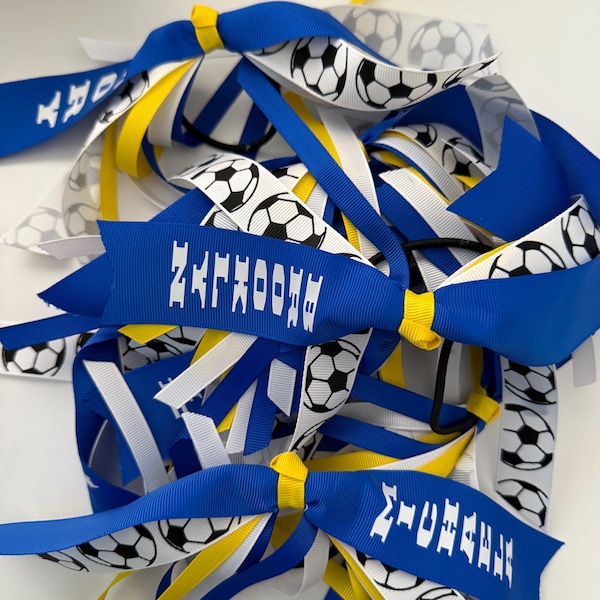 Personalized Soccer Ribbon Hair Bow Ponytail Streamer - Customize ...