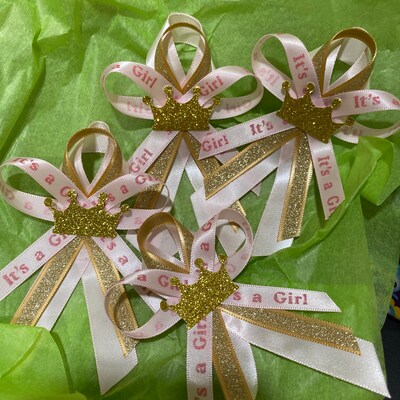 Pink and Gold Crown Guest Pins 12 Ct - Etsy