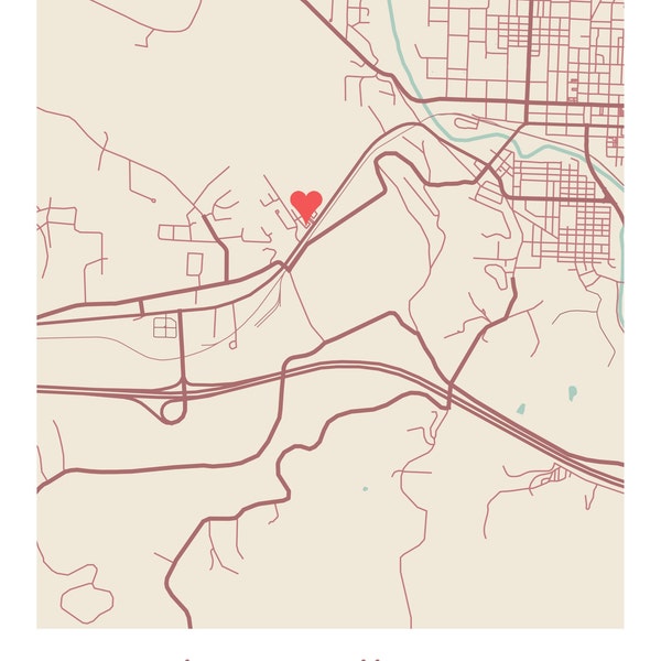 Custom Map | Our First Home Map | City Map Print | Anniversary Gift ...