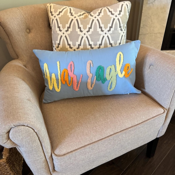 Custom Hand Embroidery Pillow, Personalized Punch Needle Pillow ...