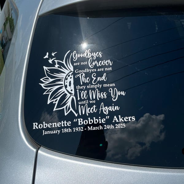 In Loving Memory Decal | Memorial Decal | Forever in Our Hearts Decal ...