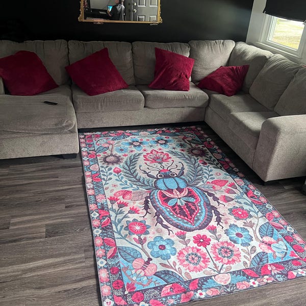 Scary Rug With A Zombie Figure for Classy Halloween Decor, Floral ...