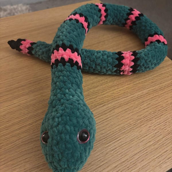 Snake Plush Crochet Pattern No Sew Do It Yourself Amigurumi Tutorial ...