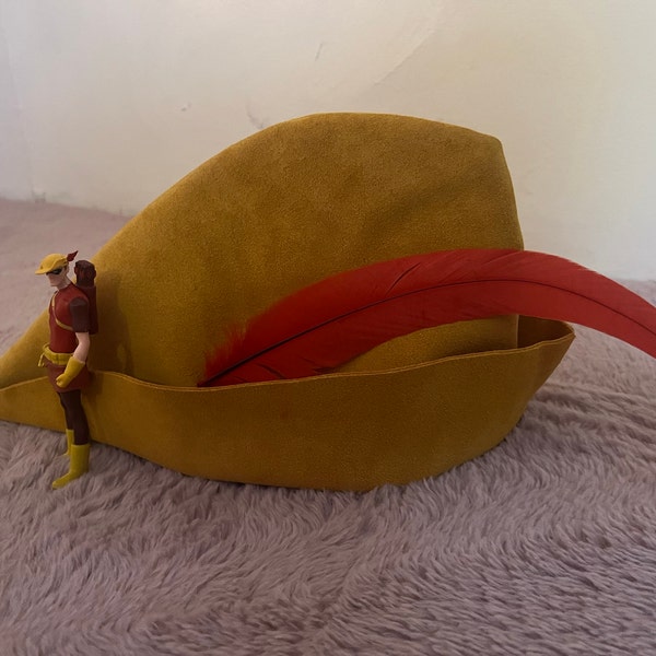 Pinocchio or Robin Hood Hat - Gold Suede - Etsy