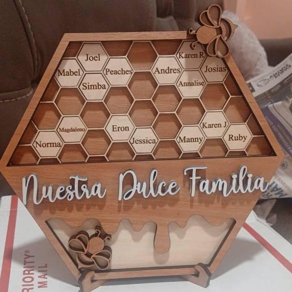 Personalized Bee Hive Family Tree Plaque: Custom Grandparent Gift ...