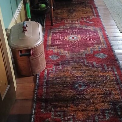 One of a Kind Patchwork Rug. 4.9 X 7.6 Ft. Handmade Oushak Rug Vintage ...