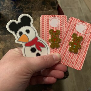 Mickey and Minnie Inspired Disney Gingerbread Cookie Pin Set - Etsy