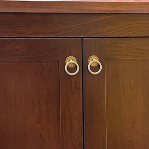 Drop Ring Knobs Drawer Knobs Pulls Antique Brass Dresser Knobs Pulls Rings Handles Kitchen ...