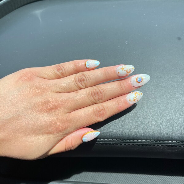 White Witch Press on Nails | Stars and Moon Nails | Witchy Nails ...