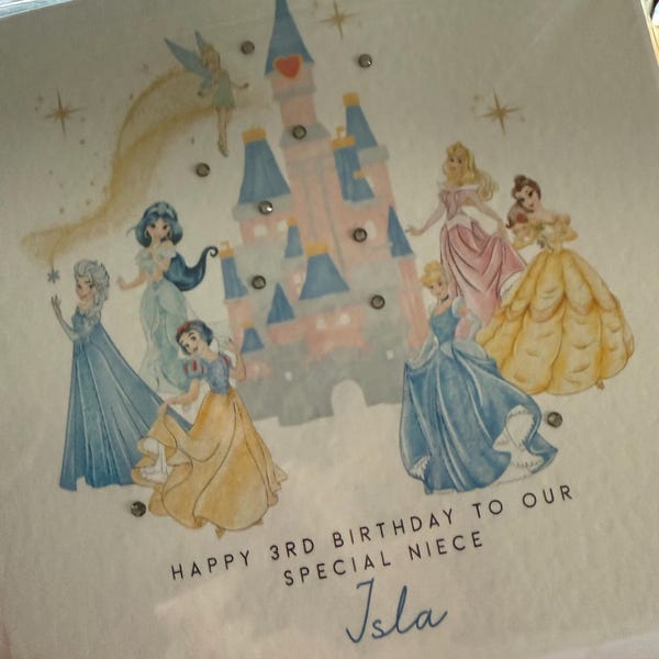Princess Birthday Card - 1st 2nd 3rd 4th 5th 6th 7th 8th - Girls ...