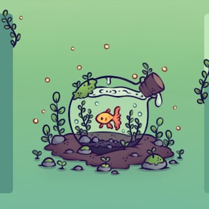 Cat Plant Computer Desktop Theme Background Wallpaper - Etsy