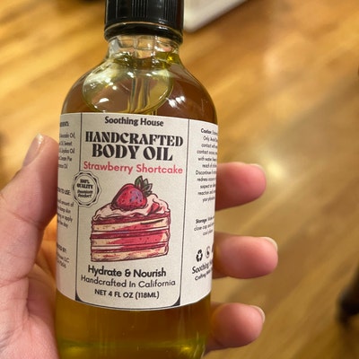 Handcrafted Strawberry Shortcake Body Multi-use Oil for Body Care ...