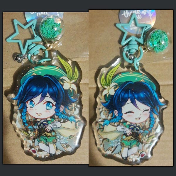 Boochi the Rock! - Epoxy Acrylic Keychains / Charms With Glitter Epoxy ...