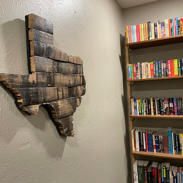 Texas Barrel Art. State of Texas Made From Reclaimed Bourbon Barrel ...
