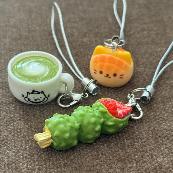 Miniature Food Charm,kawaii Cat Charm,pink Charm,cute Food Phone Charm ...