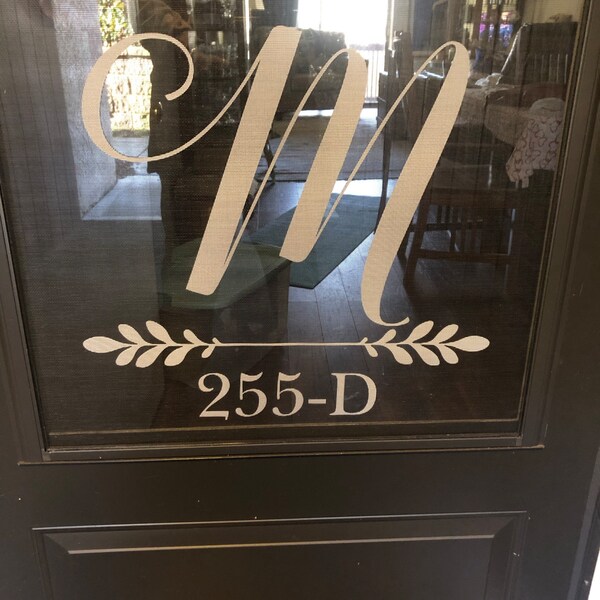 Front Door Decal #4 -personalized Storm Door Decal-family Monogram ...
