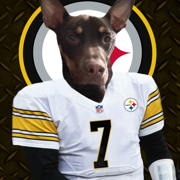 Custom American Football Dog Portrait . Kansas City Jersey Pet Portrait ...