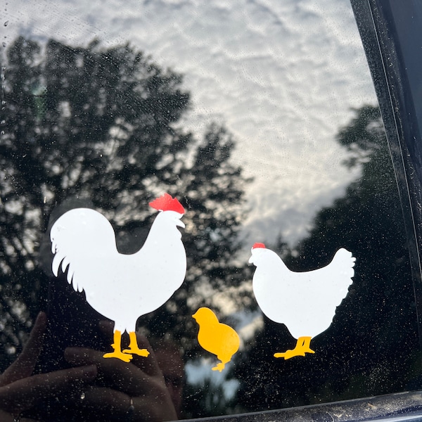 Chicken Family Car Decal-life on the Farm-chicken Lover-farm Fresh-gift ...