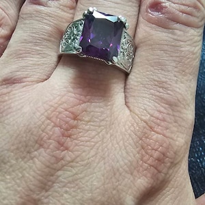 Unique Mens Pinky Signet Ring in Silver, Rectangle Solid Silver Pinky ...