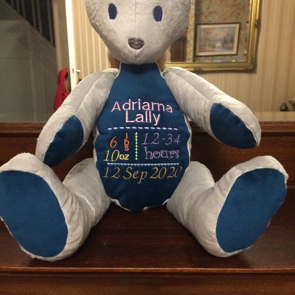 In the Hoop Large Jointed Teddy Bear Memory Bear (10x6) - ITH Machine ...
