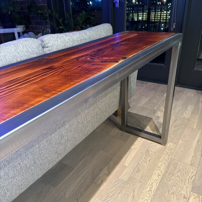 Reclaimed Wood and Pipe Table. Industrial Table. Black Iron Pipe Table ...