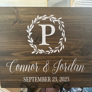 Wedding Welcome Sign Wedding Entrance Sign Laurel Wreath - Etsy