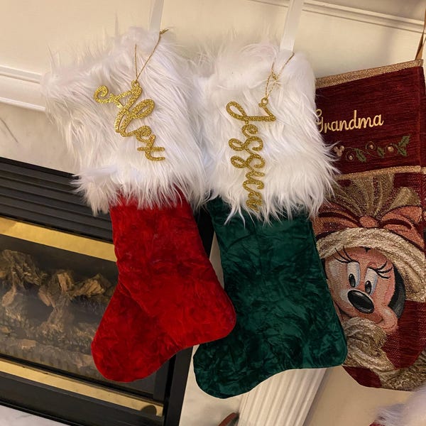 Red Velvet Christmas Stocking, Traditional Christmas Stocking ...