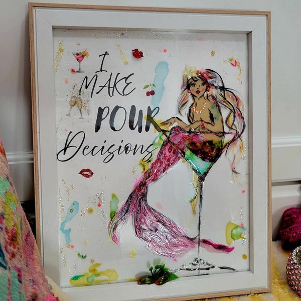 The Vain Mermaid, Mermaid Art, Mermaid Painting, Mermaid Gift, Mermaid ...