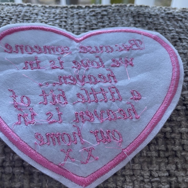 Memory Patch, X1 Memory Pillow Patch, Personalised Embroidered Memory ...