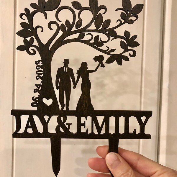 Tree Wedding Cake Topper,rustic Wedding Cake Topper,weddig Cake Topper ...