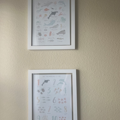 Animal Alphabet and Numbers Prints, Beach Nursery Decor, PRINTABLE Wall ...