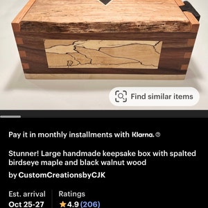 Large Walnut and Spalted Maple Box - Etsy