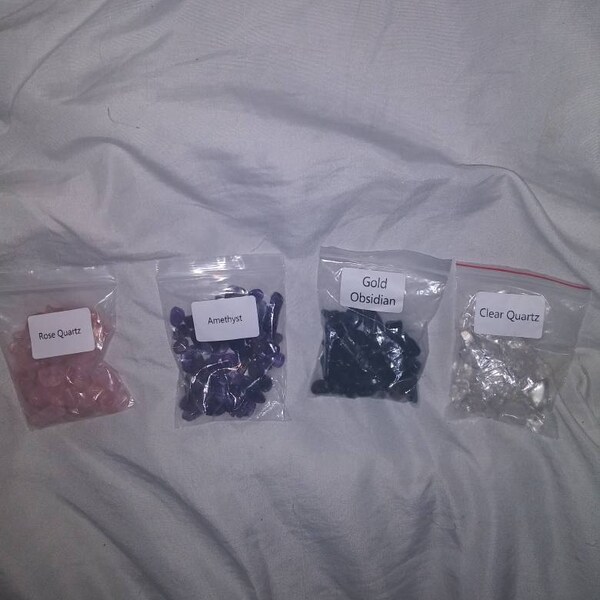 1oz (30g) Crystal Chip Bags, Gemstone Chip Bags - American Seller - - Etsy