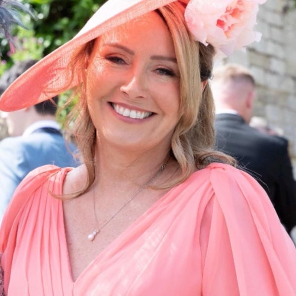 Large Statement Hat Fascinator Side Floral in Bright Blush Rose ...