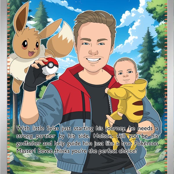 Custom Pokemon Portrait, You as a Pokemon Trainer, the Perfect Gift - Etsy