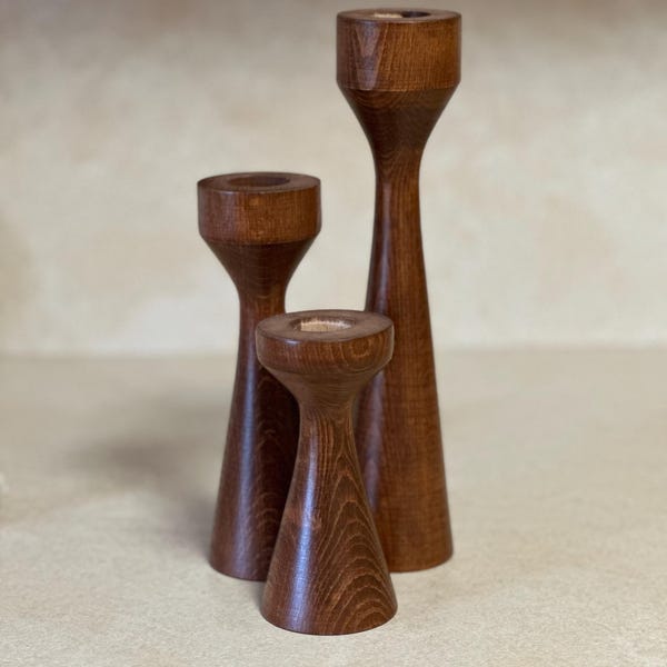 Set of 4 Mid Century Wooden Furniture Legs, Customizable Color and Size ...